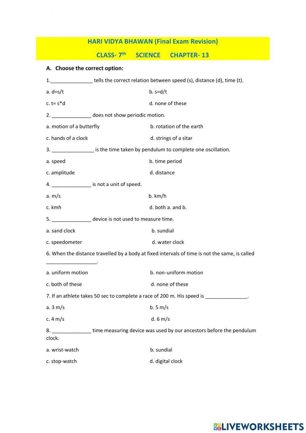 7th TIME AND MO… | Free Interactive Worksheets | 1850970