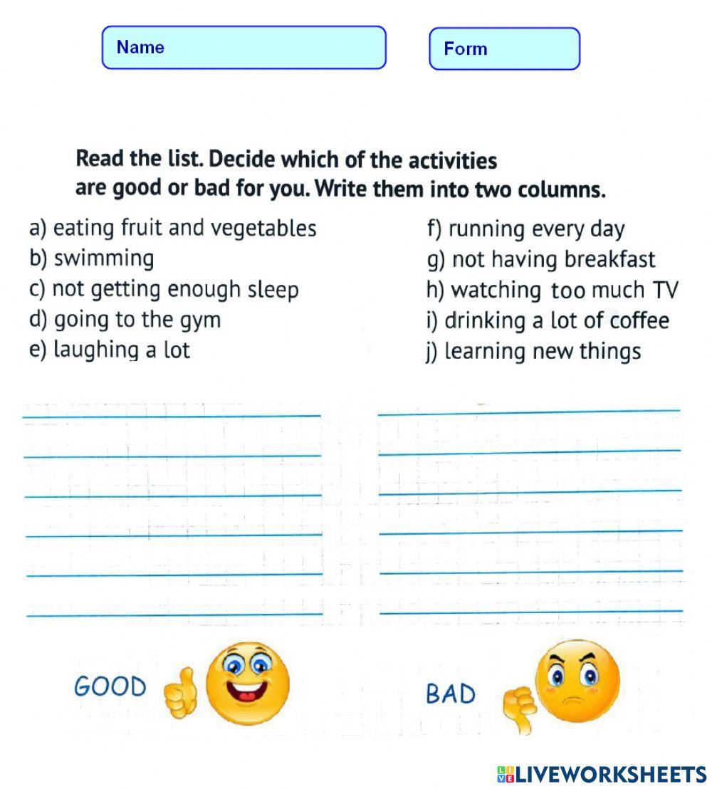 Habits 1851631 | OlhaHarkusha | Live Worksheets