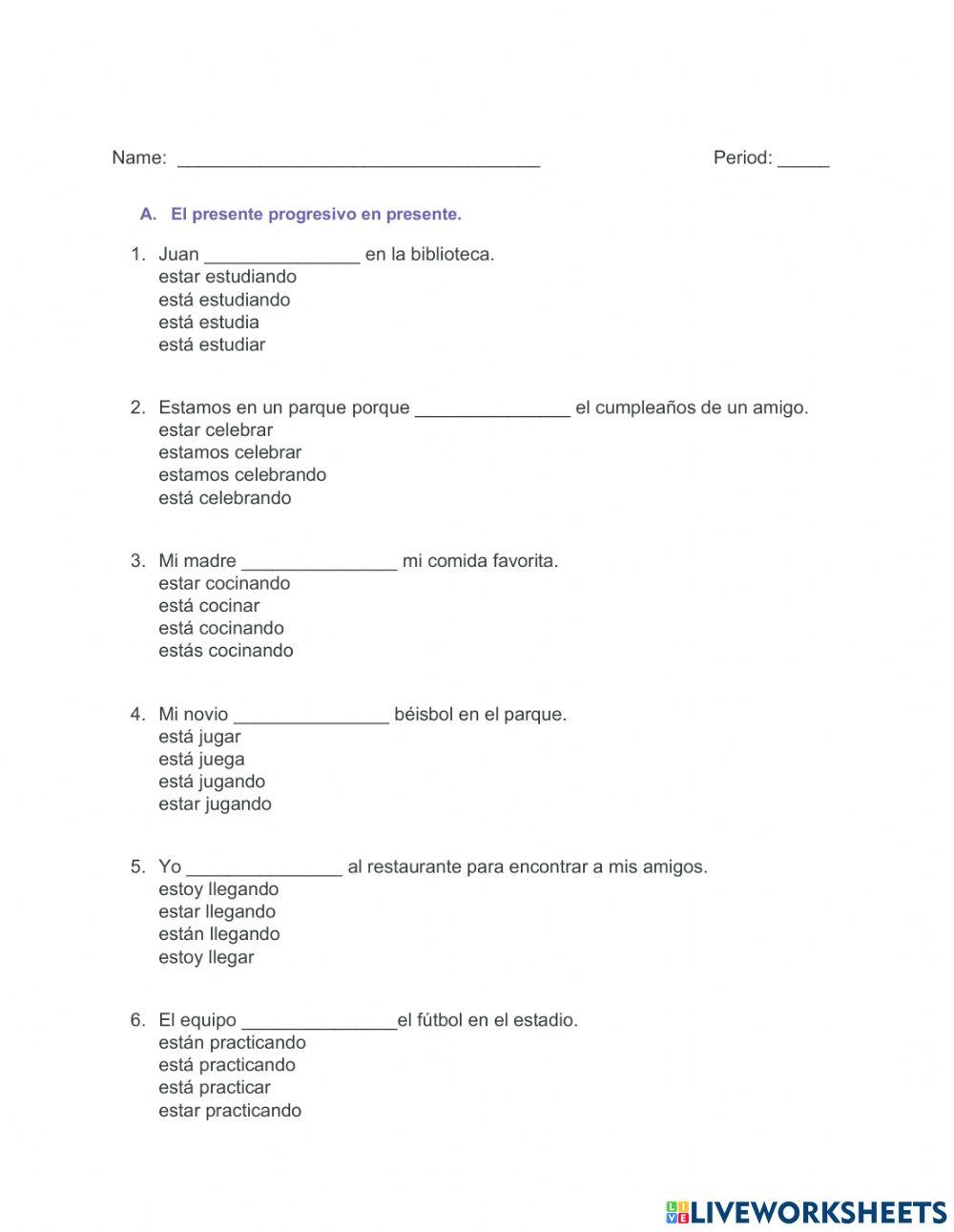 mirizarr | Práctica el presente y el pasado progresivo