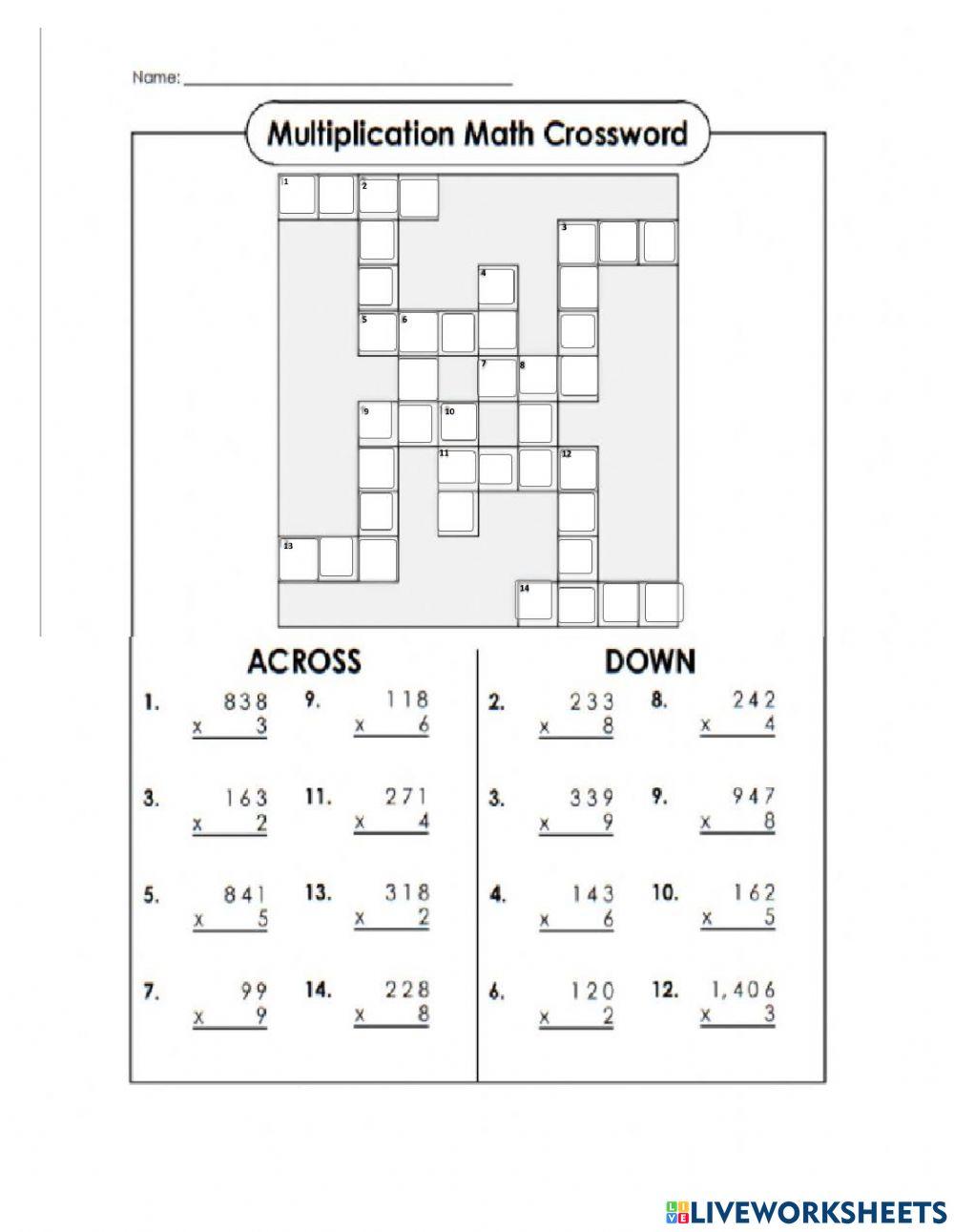 Multiplication … | Free Interactive Worksheets | 1852146