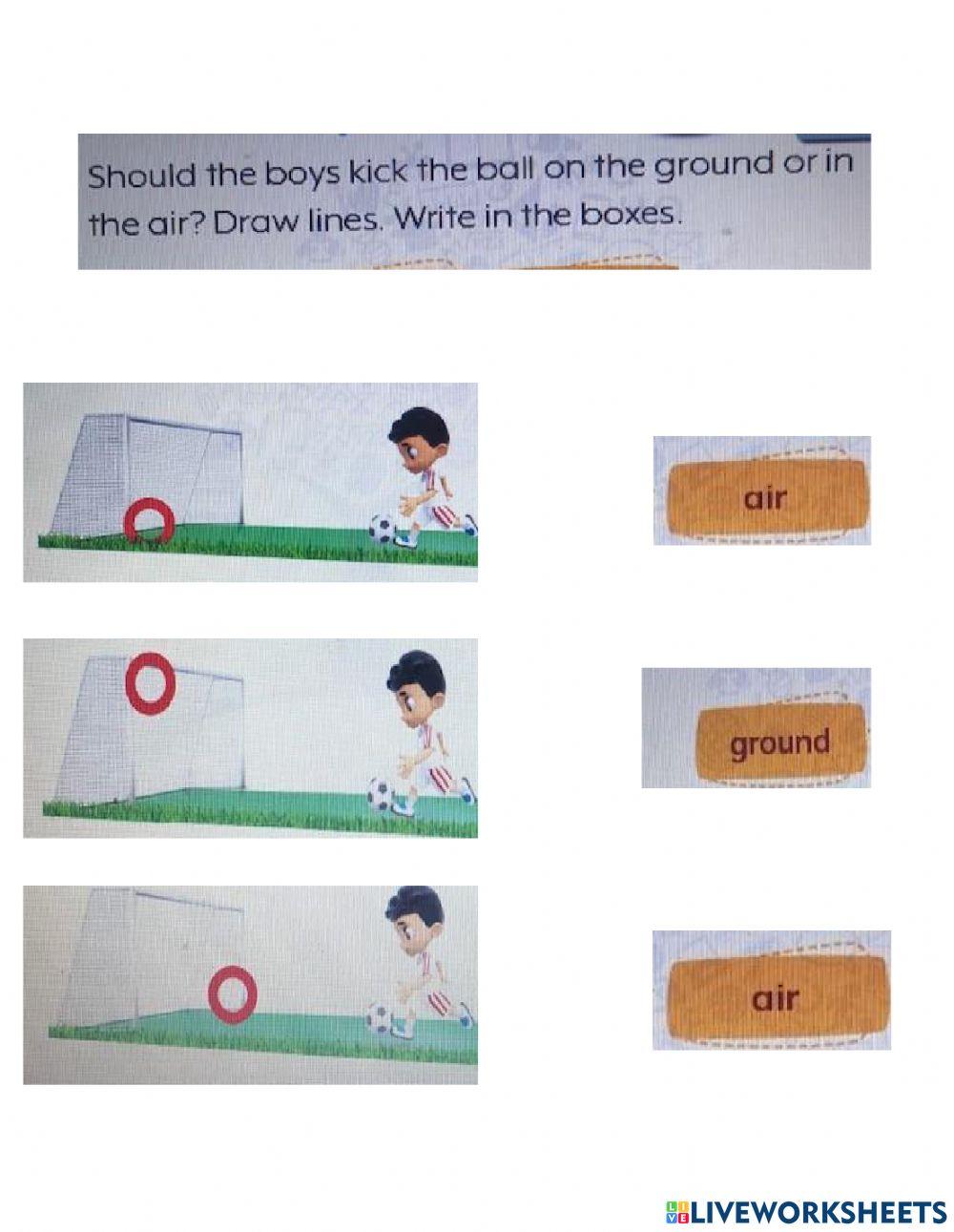 Ball in the ground online exercise for | Live Worksheets