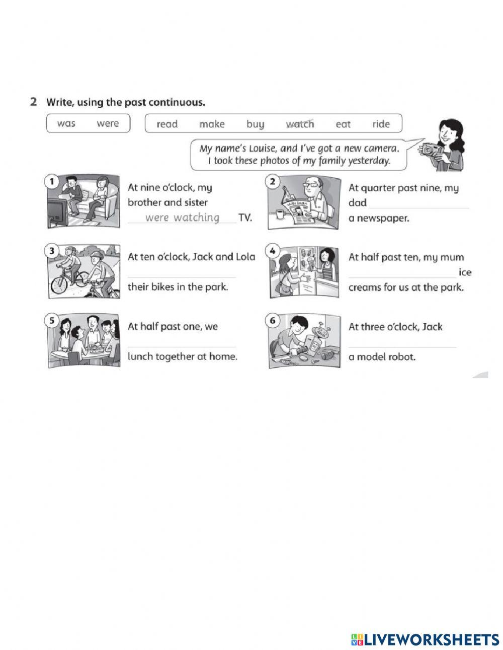 Past Continuous Tense online exercise for 4 | Live Worksheets