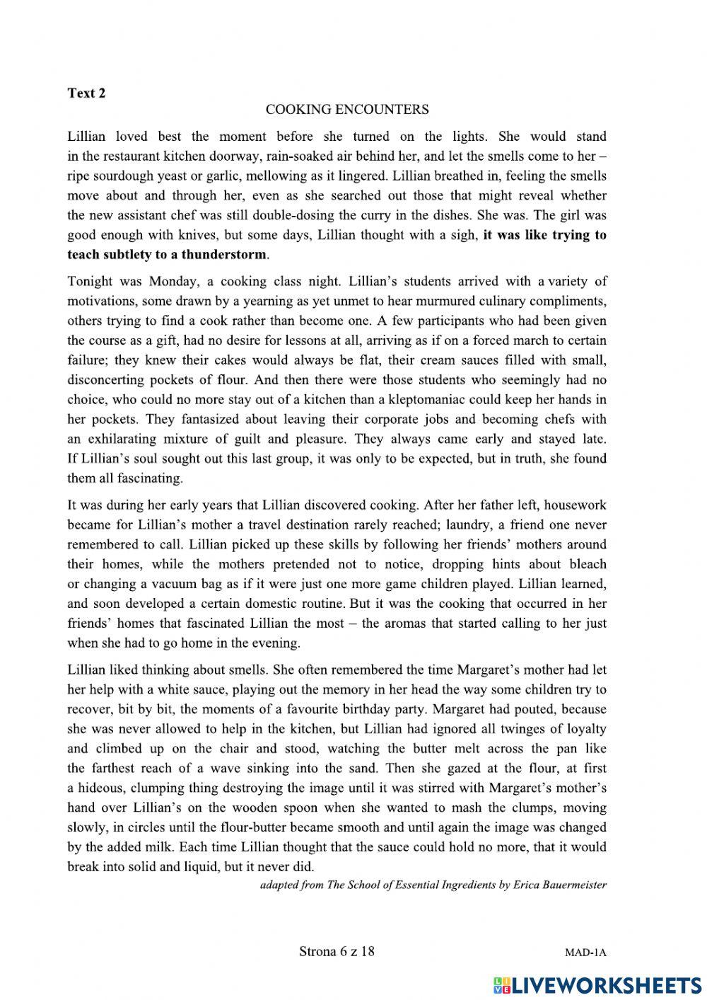 Reading m2-16 worksheet | Live Worksheets