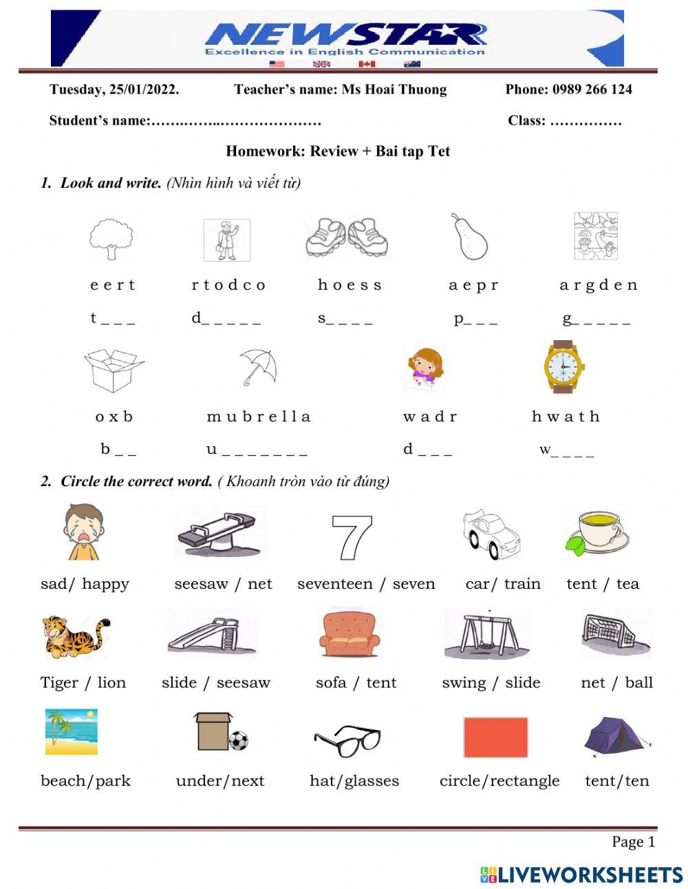 BT Tet Holiday-G2 worksheet | Live Worksheets