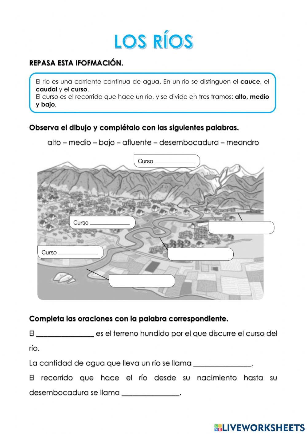 Hojas De Trabajo Sobre Ríos