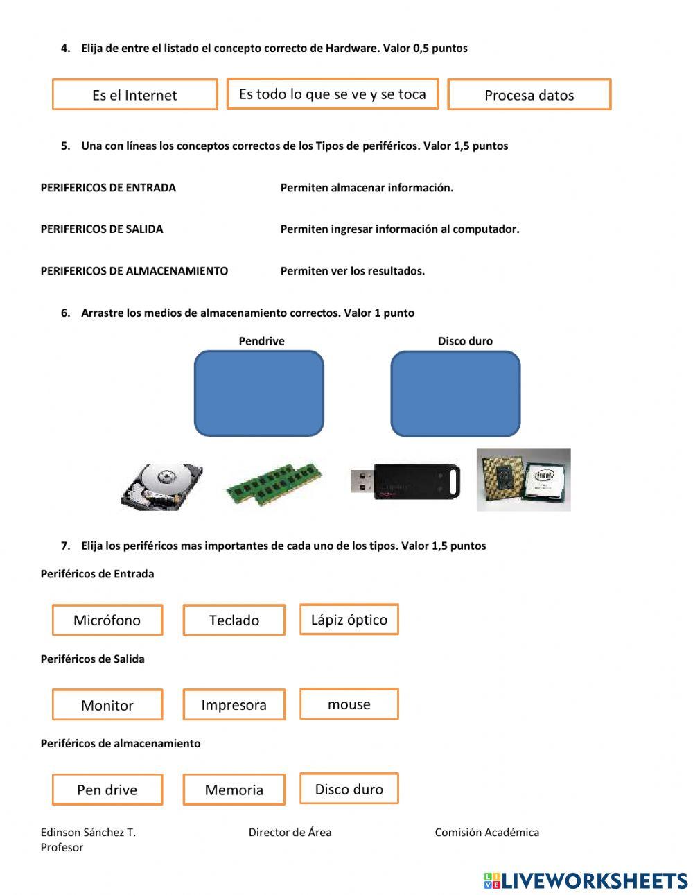 Instrumento de informática worksheet | Live Worksheets