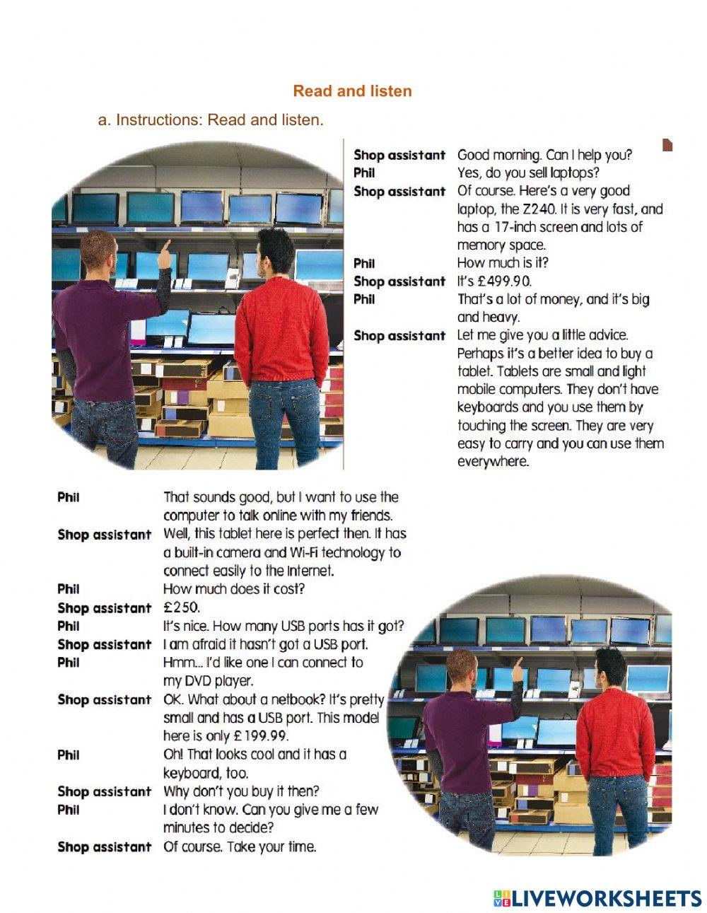 Read and listen activity | Live Worksheets