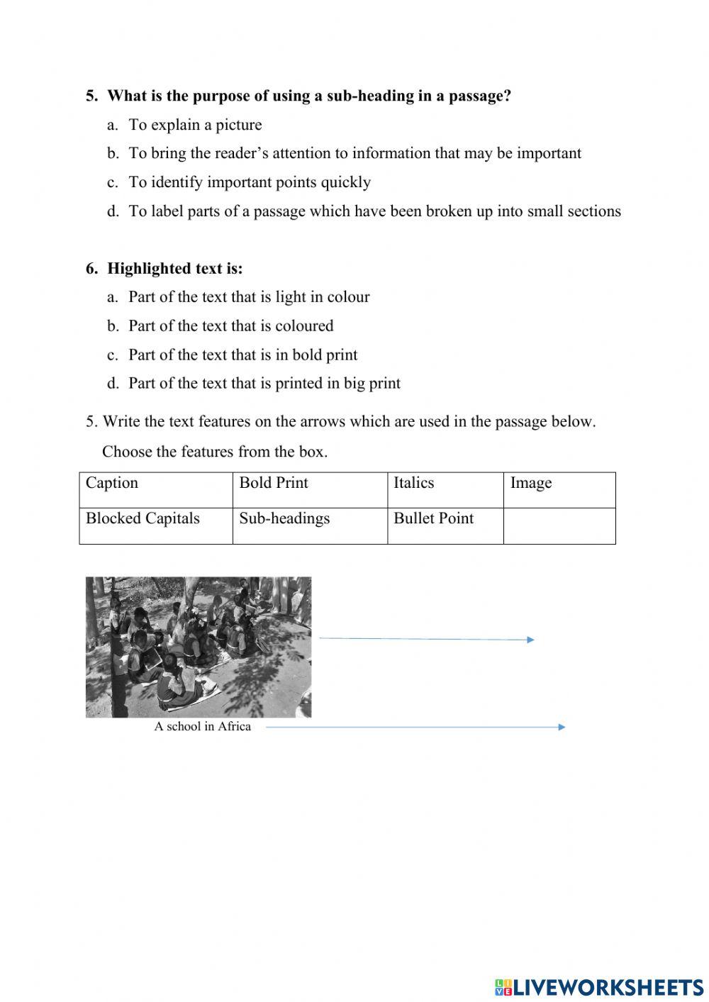 Organisational Text Features 0751 | Valencia