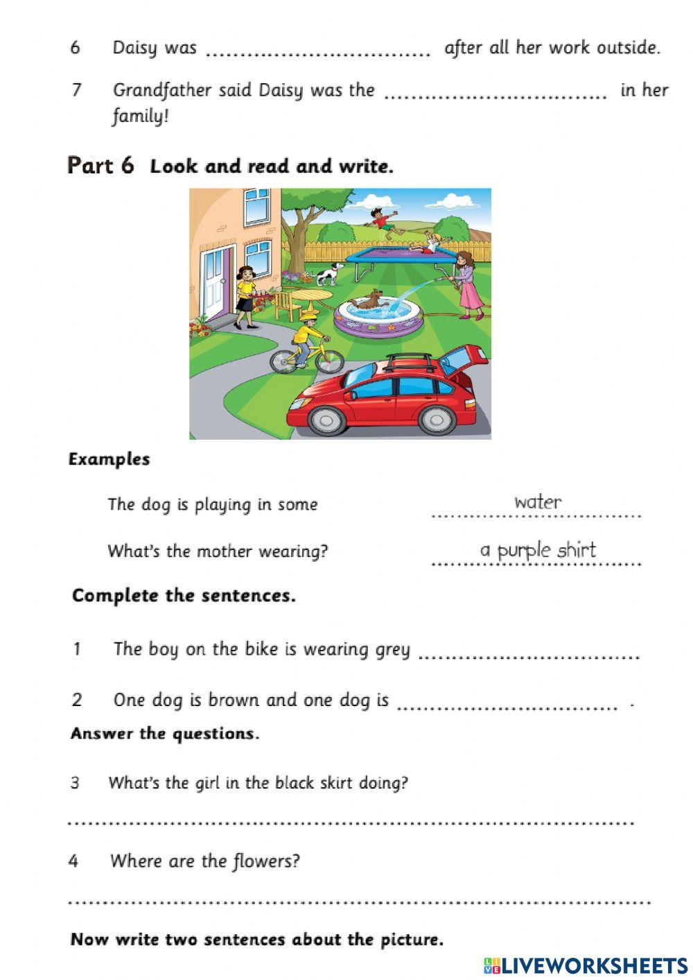 Movers 1 Reading and writing P4,5,6 worksheet | Live Worksheets