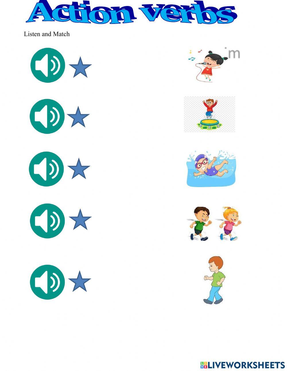 Actions Words activity | Live Worksheets