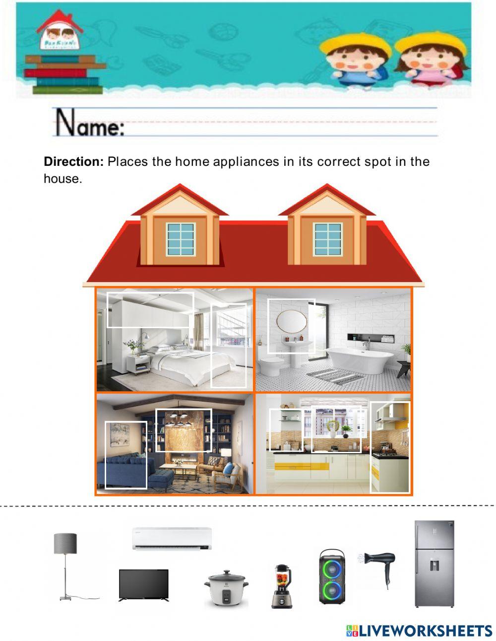 Home Appliances exercise for k3 | Live Worksheets