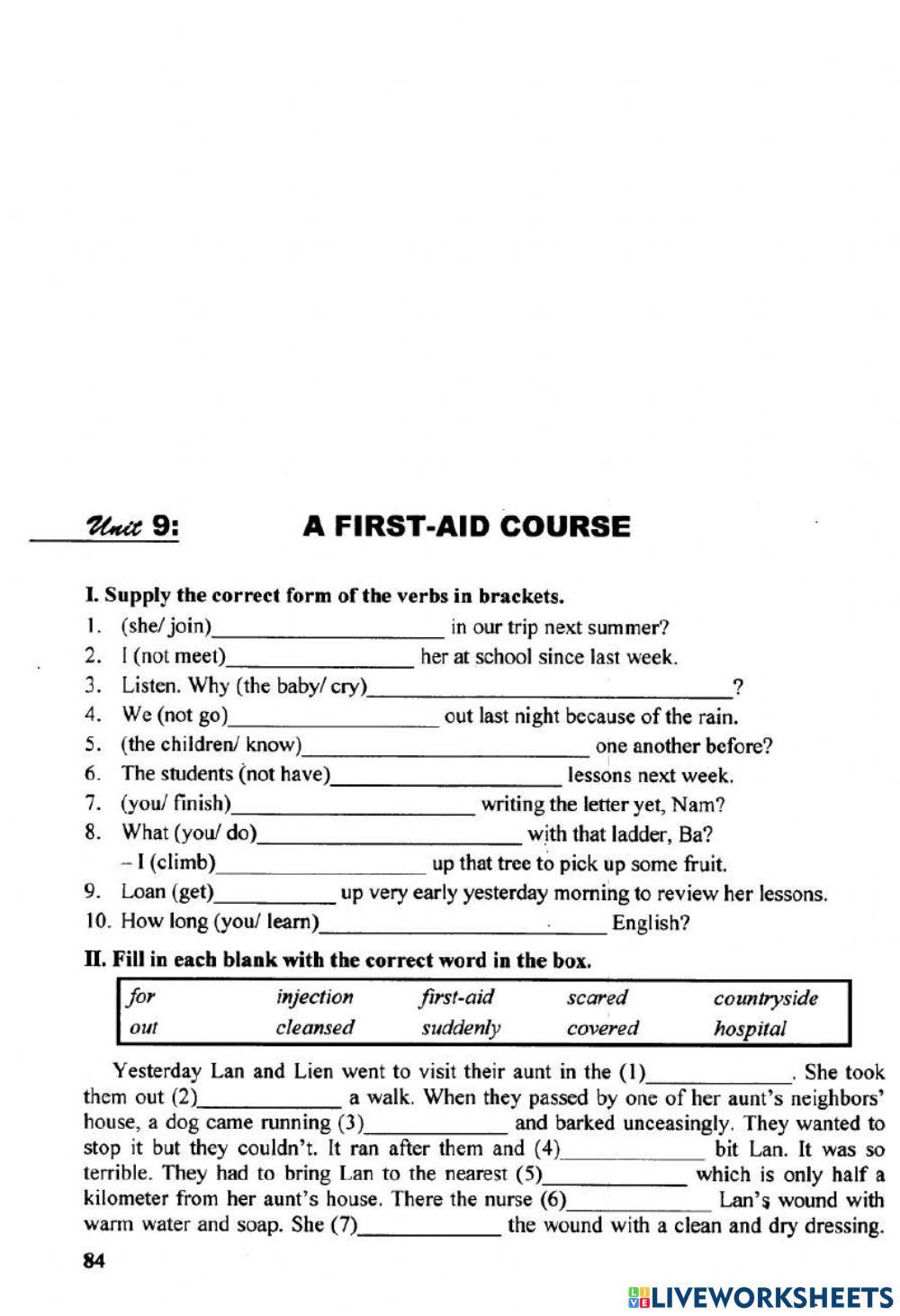 8 - Unit 9 LHT worksheet | Live Worksheets