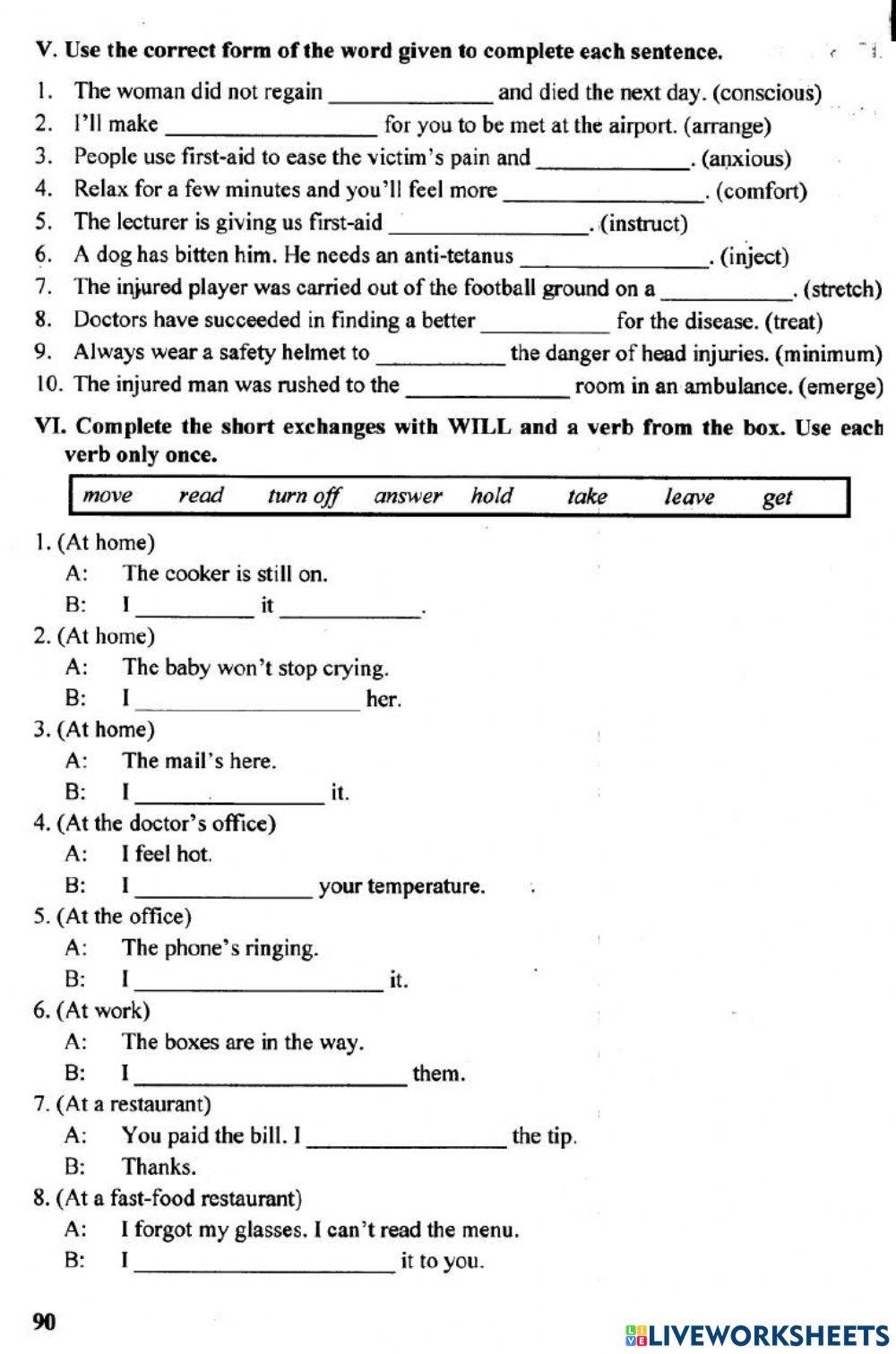 8 - Unit 9 LHT worksheet | Live Worksheets