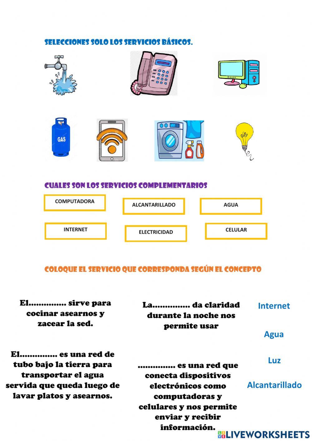 Servicios basic… | Free Interactive Worksheets | 2719082