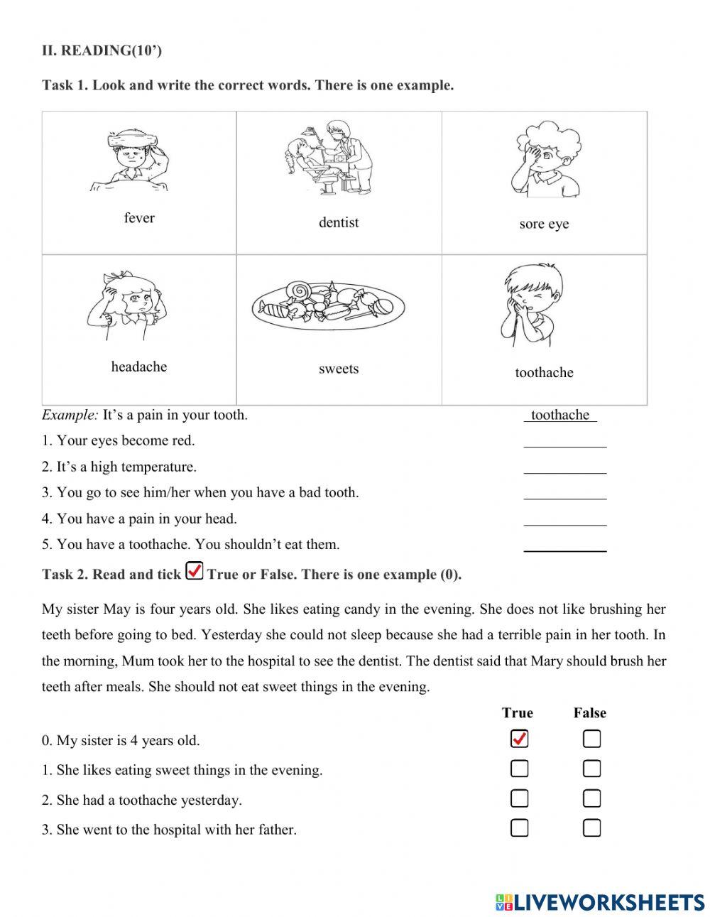 U11 reading G5 worksheet | Live Worksheets