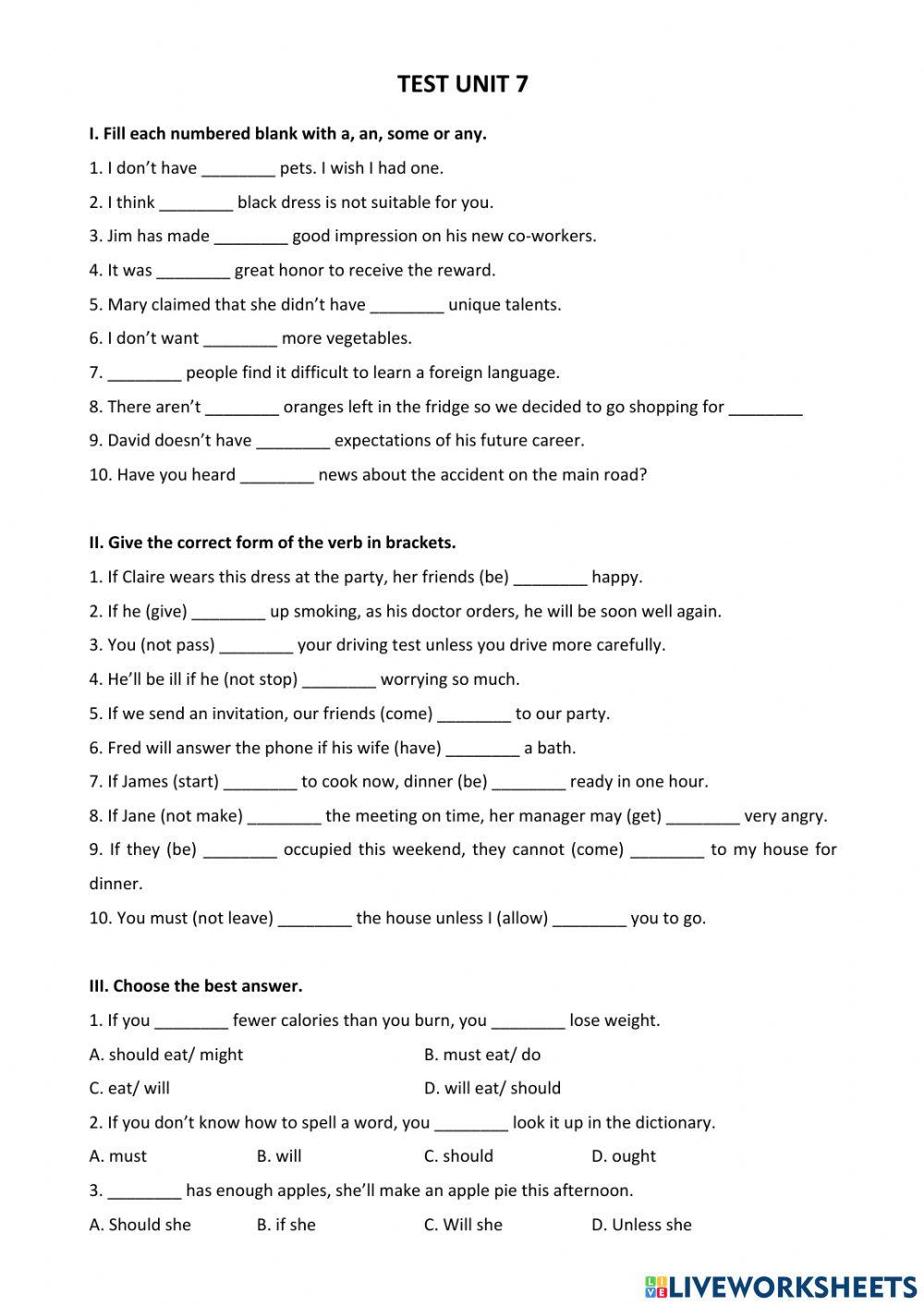 G9 - Unit 7 - Grammar Check 1855963 | Nhatanh_162 | Live