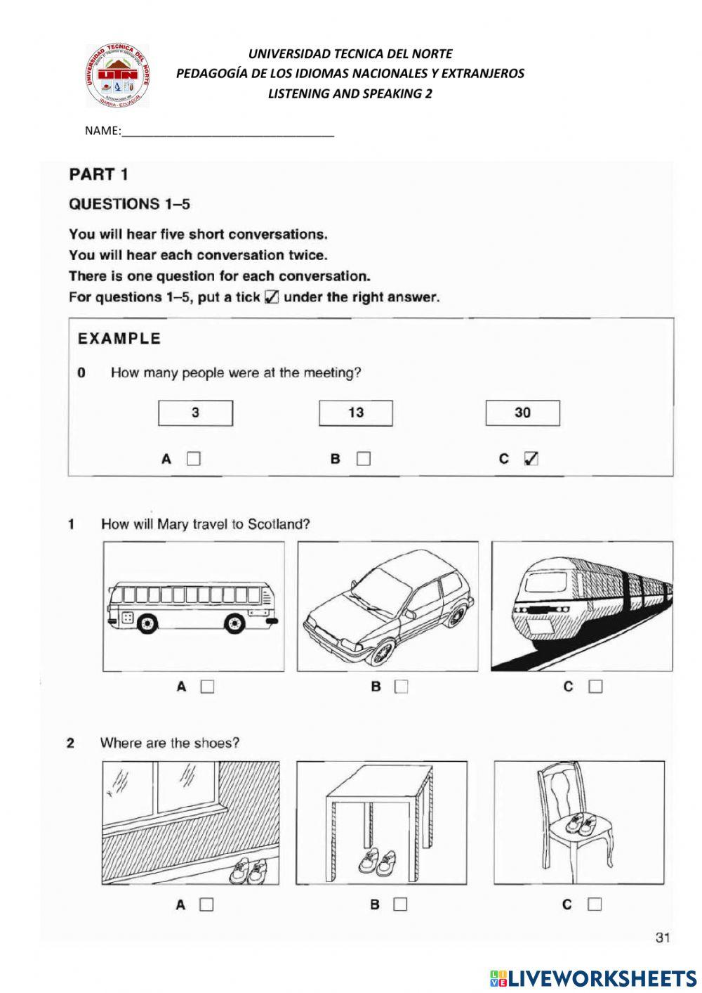 LISTENING AND S… | Free Interactive Worksheets | 3543691