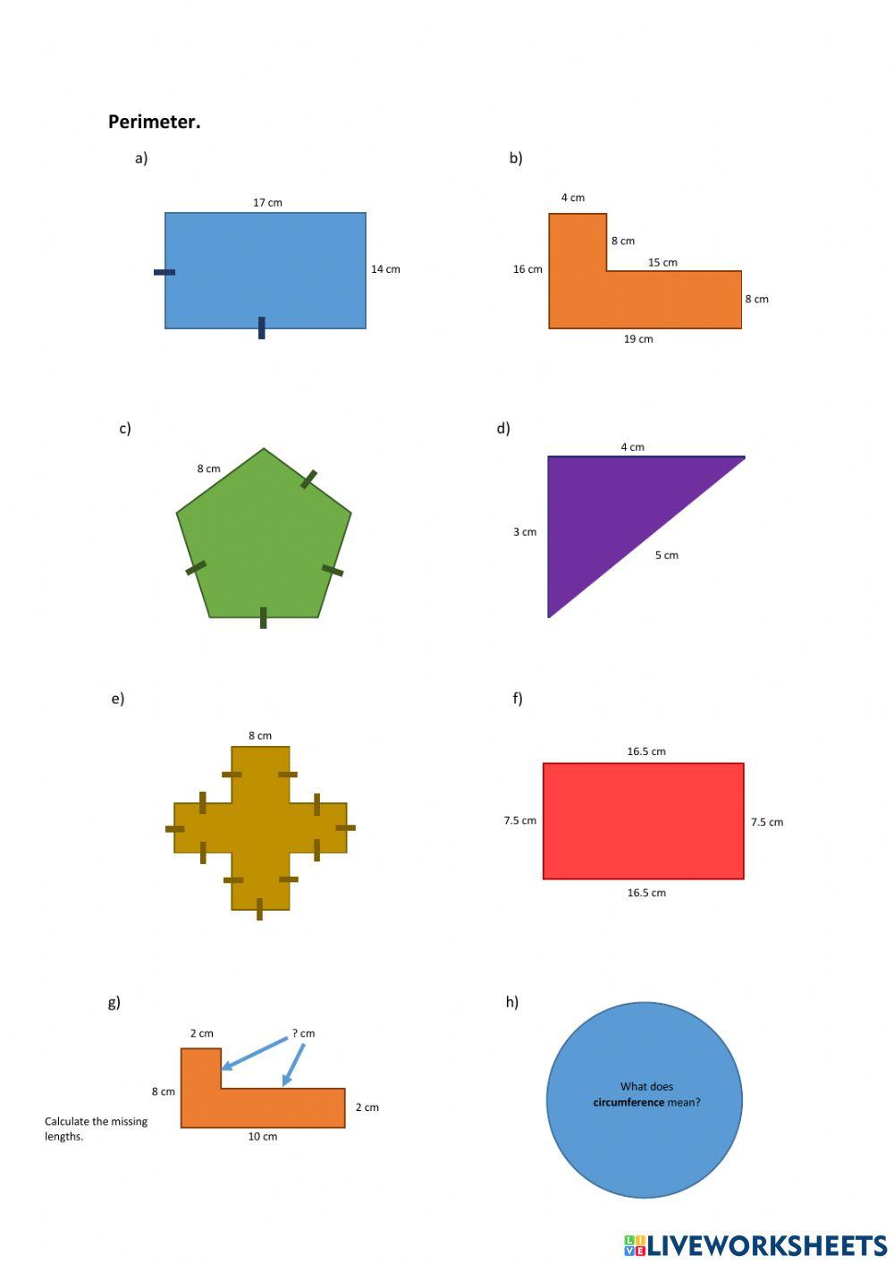 Numeracy. Perimeter online exercise for | Live Worksheets