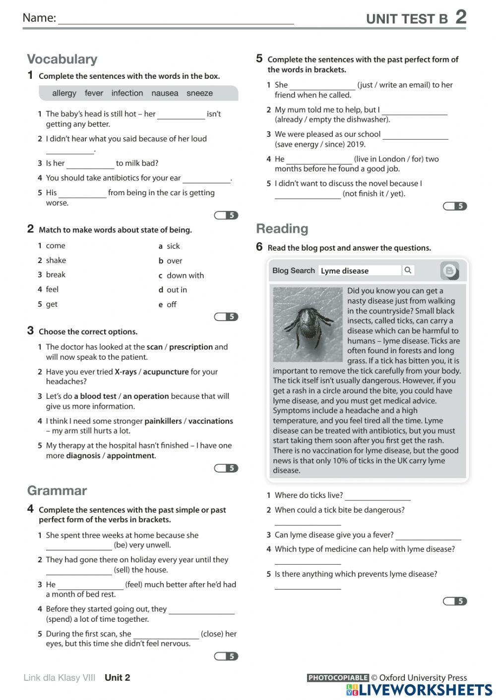 Link 8 unit 2 test 6830094 | Monika Baranowska-Piasek