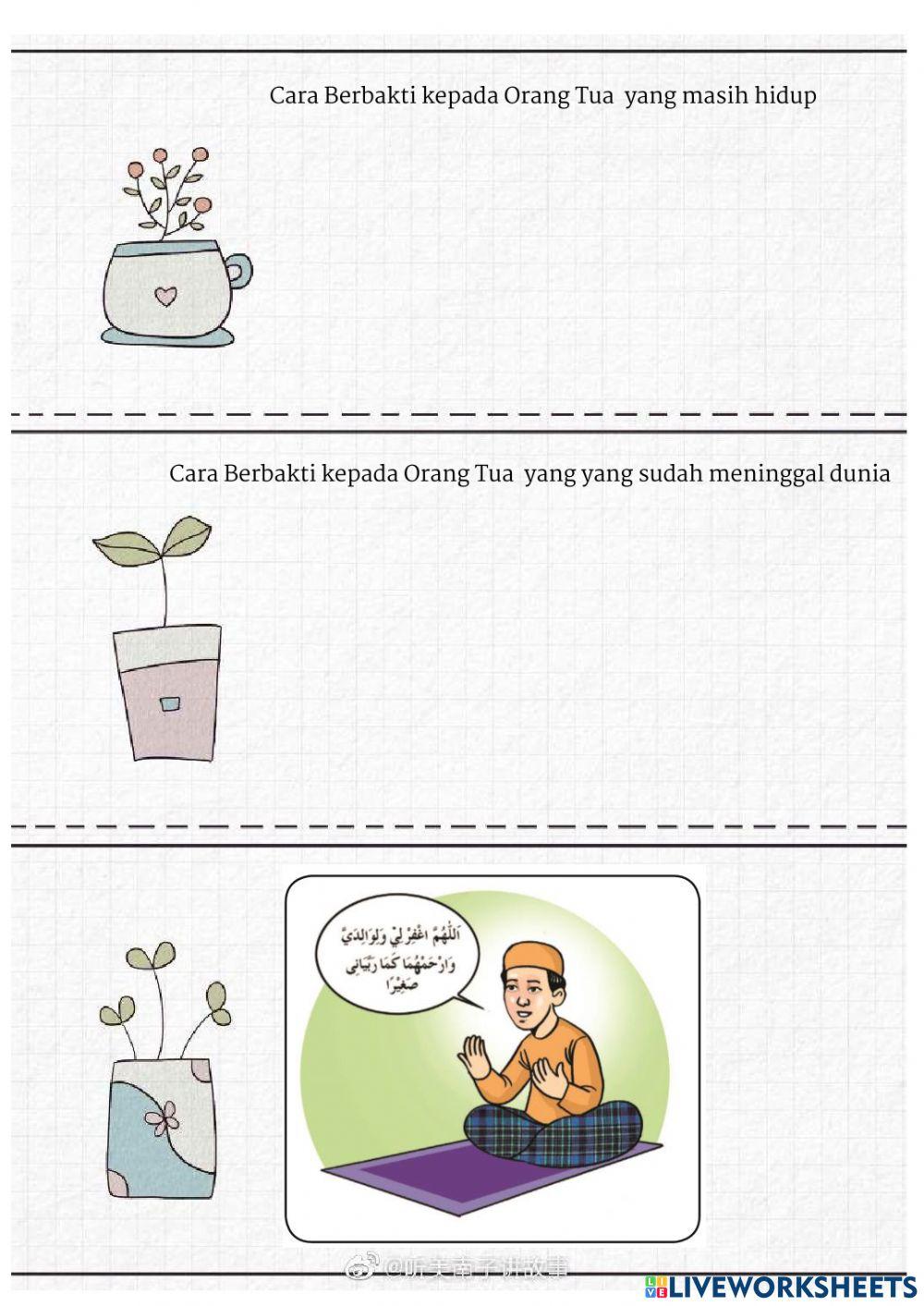 Hormat dan Patuh Pada Orang tua dan Guru interactive worksheet | Live ...