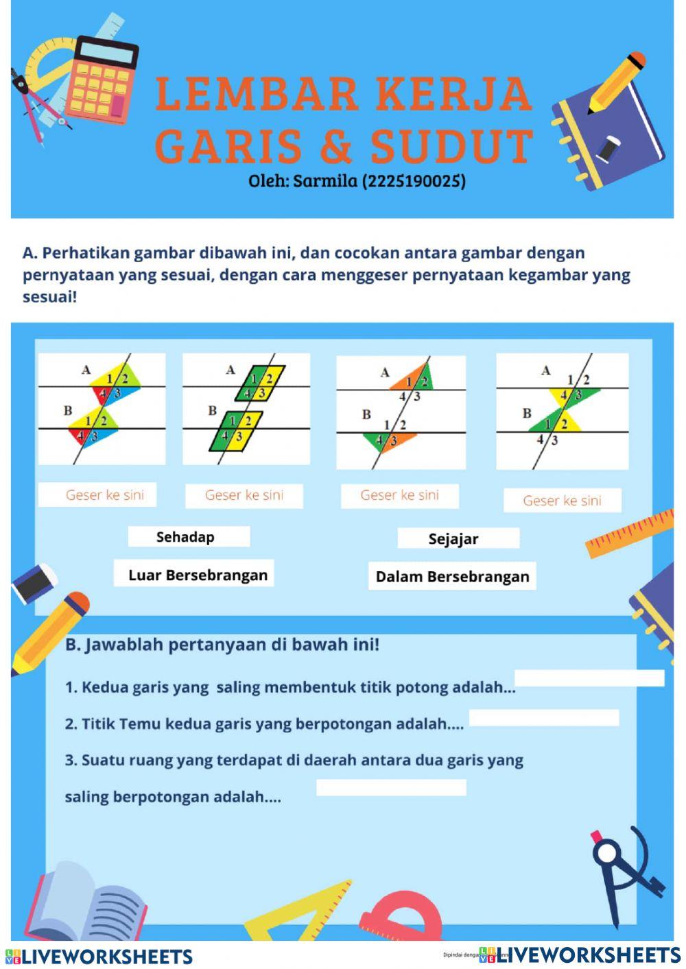 Garis 1 worksheet | Live Worksheets