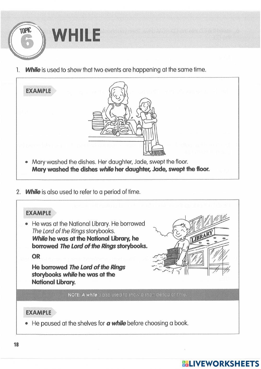 HOMEWORK-ENGLISH- WHILE WS3 online exercise for | Live Worksheets