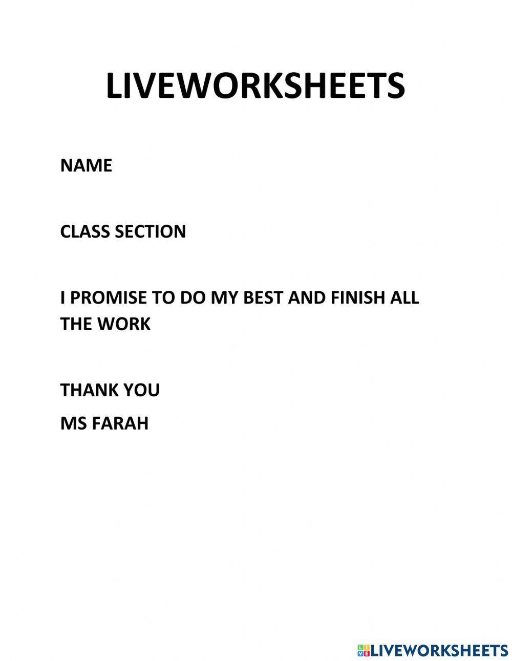 Liveworksheets Students