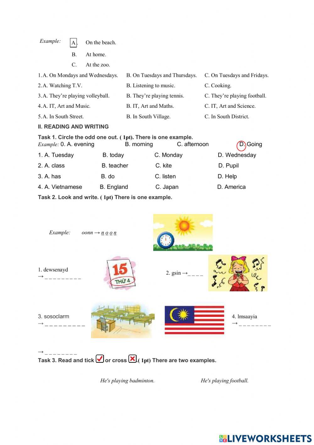 Grade 4 skill testing worksheet | Live Worksheets