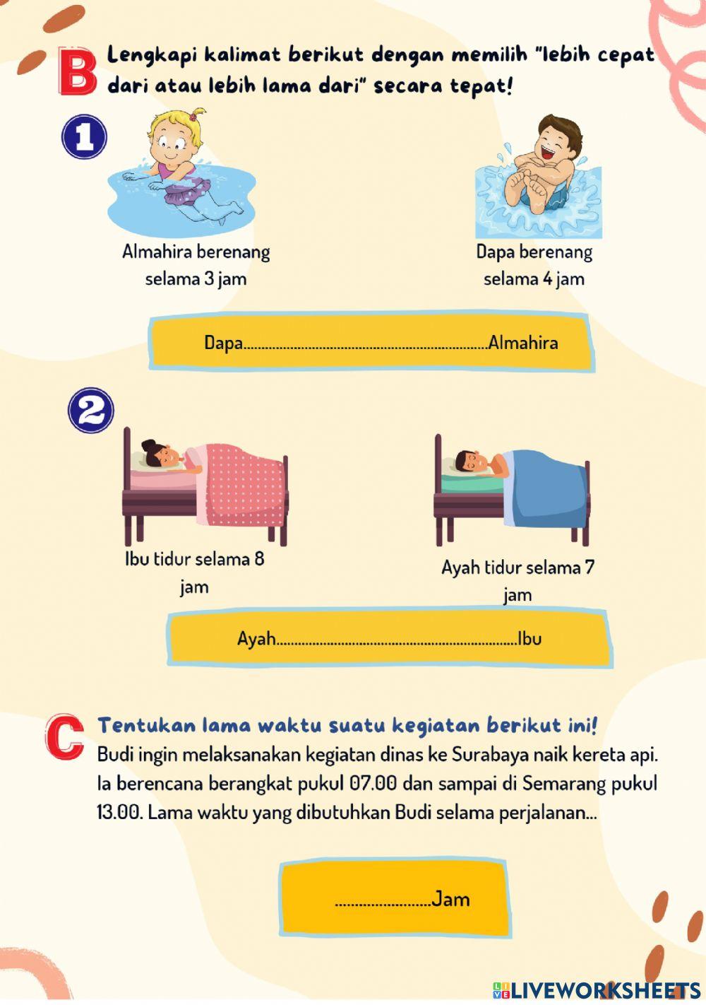 LKPD Kelas 2 Tema 8 Sub Tema 1 Pembelajaran 1 online exercise for | Live Worksheets