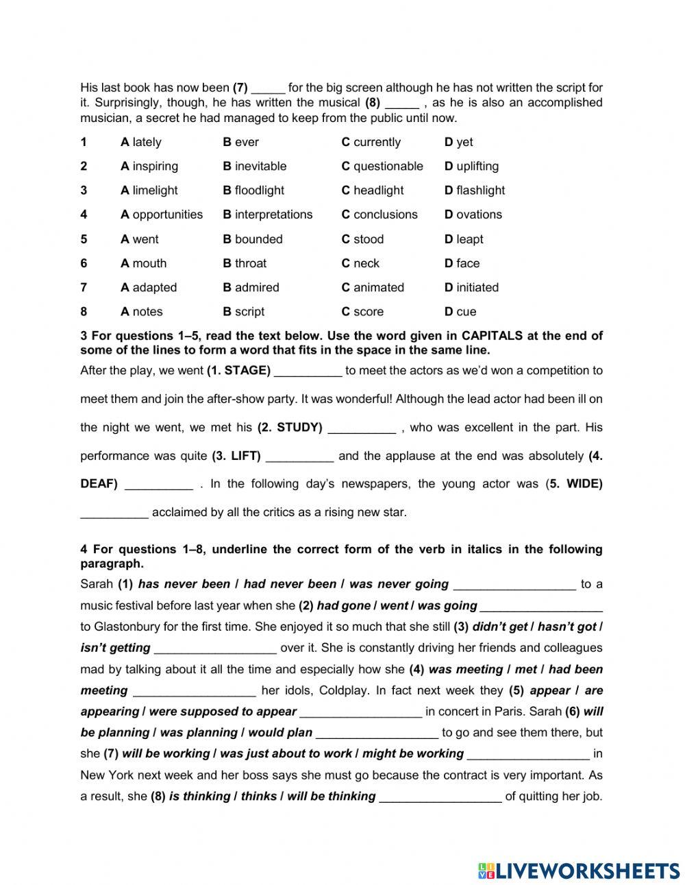 G8 Day 61 worksheet | Live Worksheets