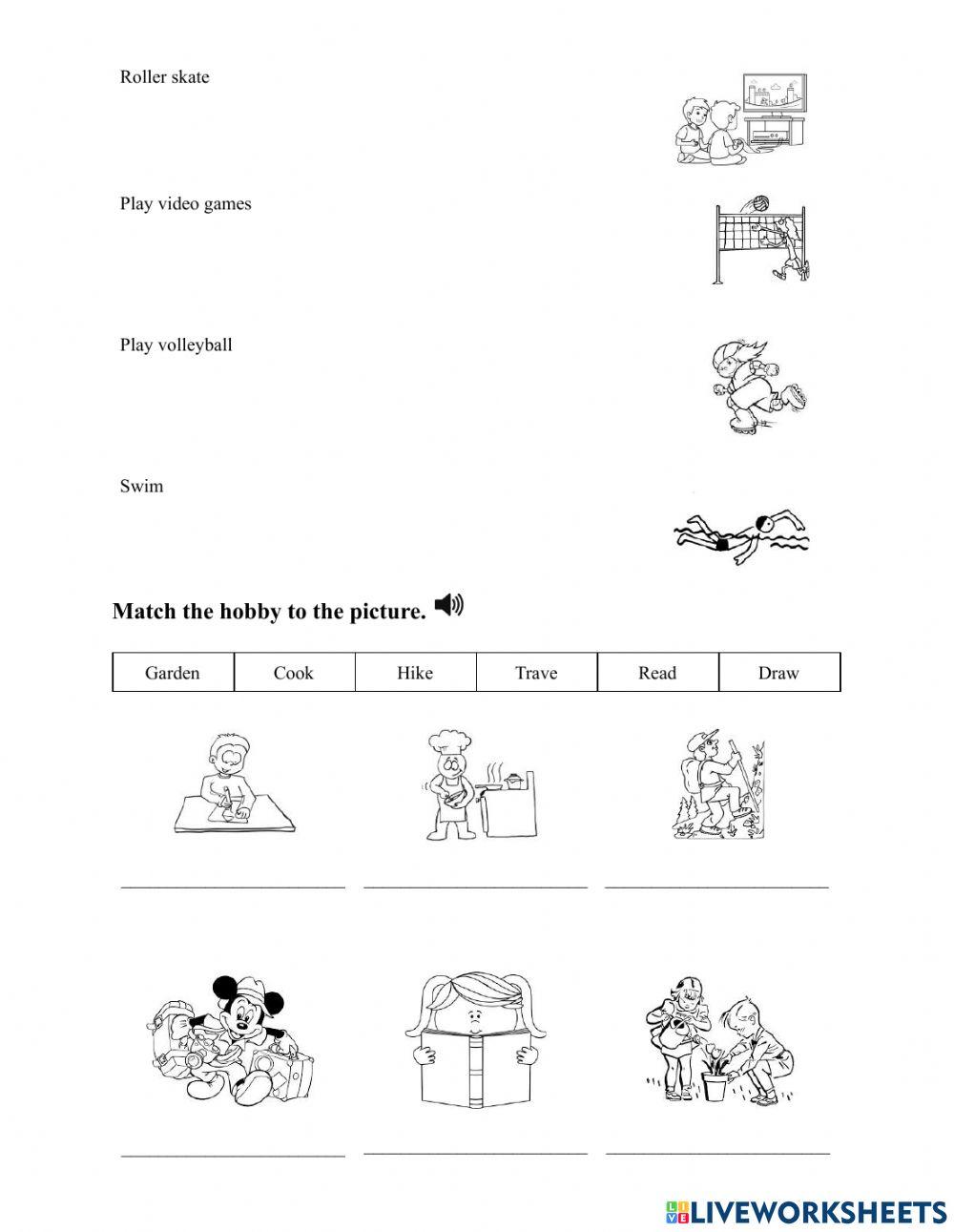 2-2 Hobbies Test worksheet | Live Worksheets