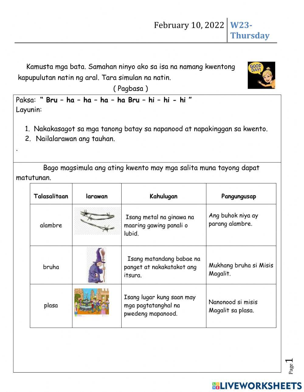 Bru - ha - ha - ha Bru - hi- hi -hi online exercise for | Live Worksheets