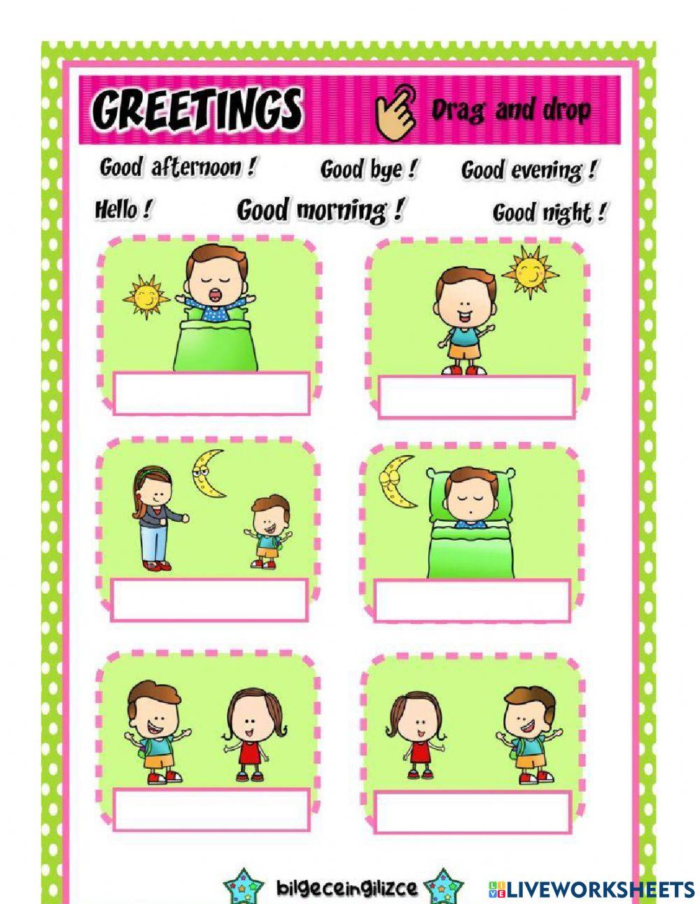 Greeting Joint and Drag online exercise for | Live Worksheets