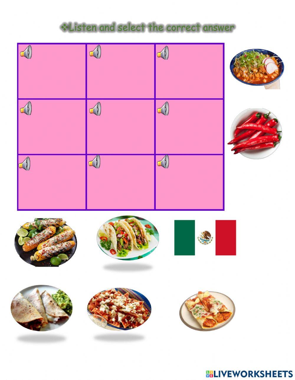 MEXICAN FOOD 6830525 | erikalopepanca | Live Worksheets