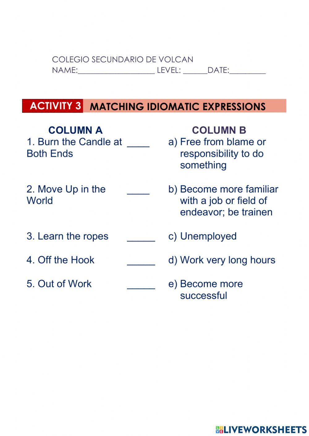 3544611 | Idiomatic Expressions | yinacosvol