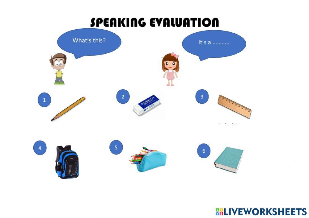Speaking Evaluation worksheet | Live Worksheets