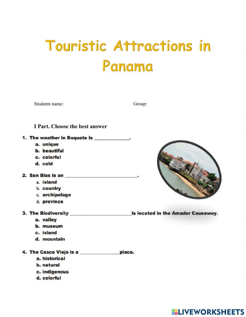Panama Attracti… | Free Interactive Worksheets | 1865721