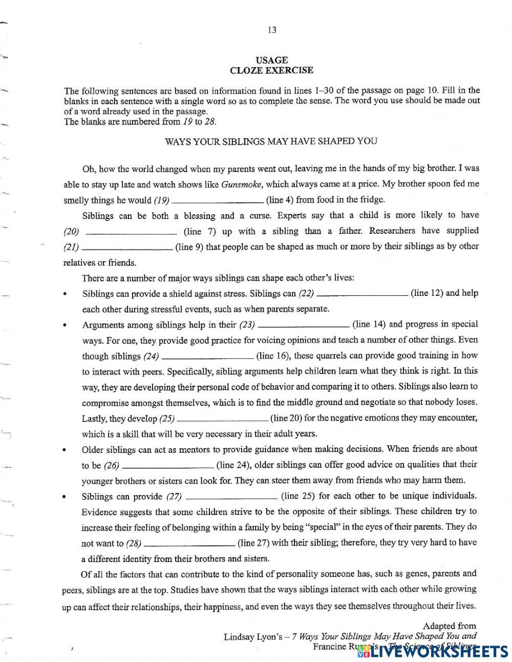 Grade 9 Past Paper online exercise for | Live Worksheets