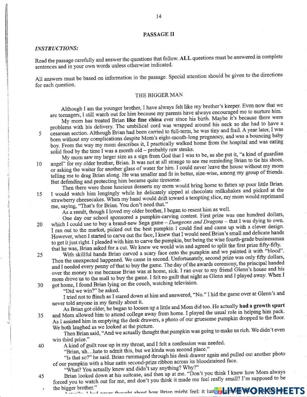 Grade 9 Past Paper online exercise for | Live Worksheets