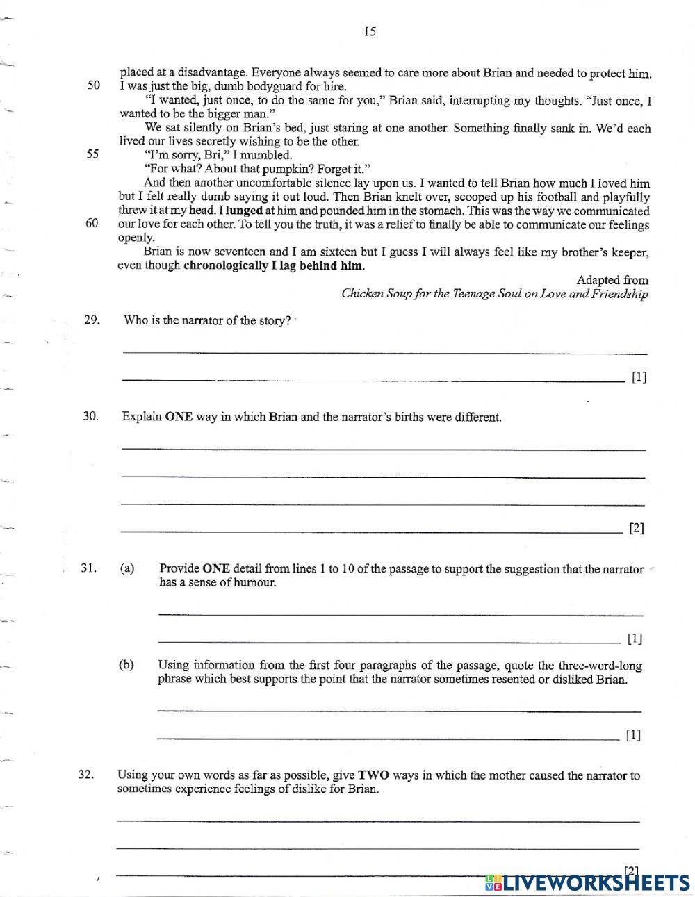 Grade 9 Past Paper online exercise for | Live Worksheets