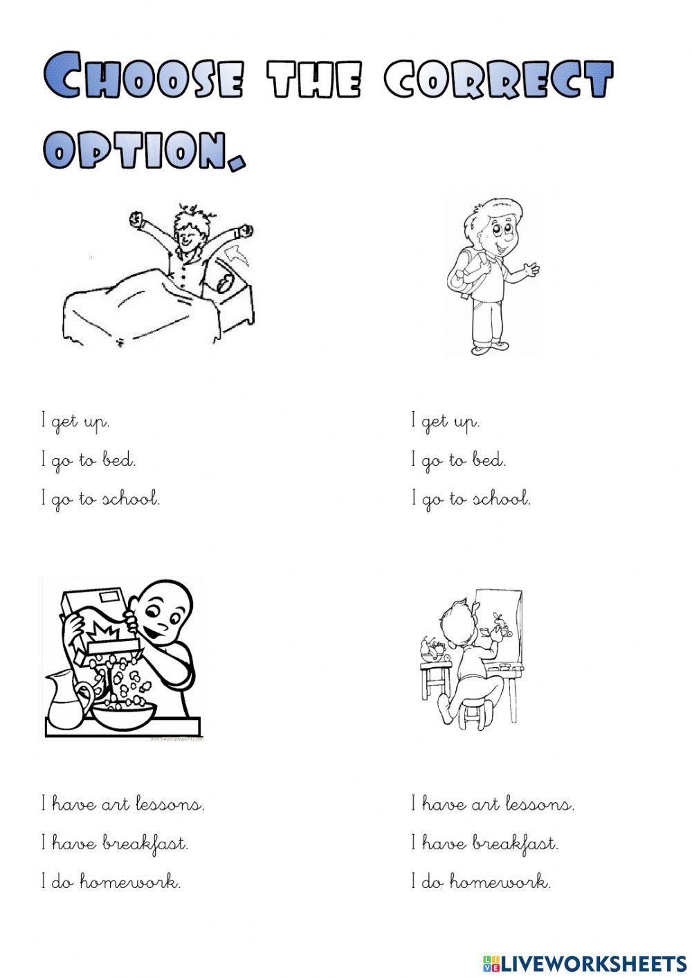 Chose the correct one worksheet | Live Worksheets