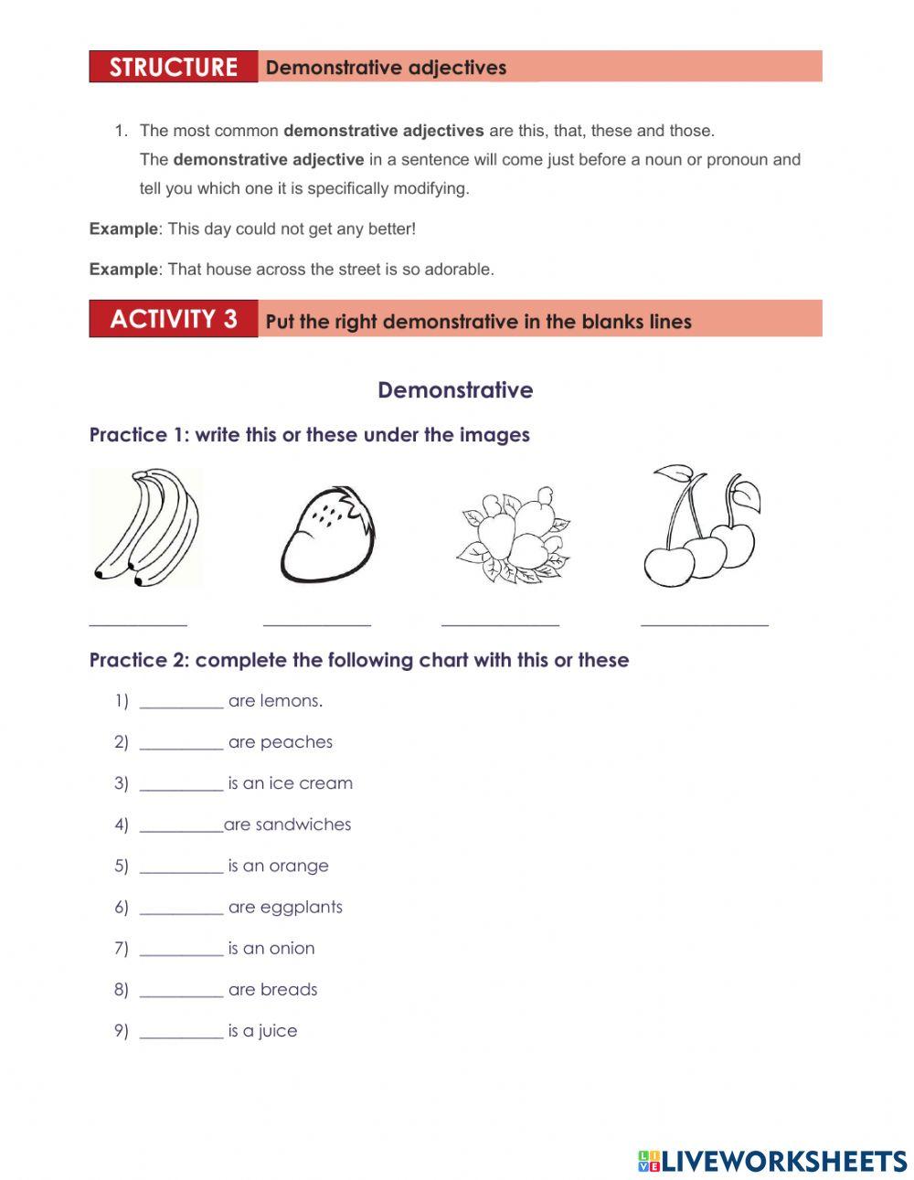 These and this interactive worksheet | Live Worksheets