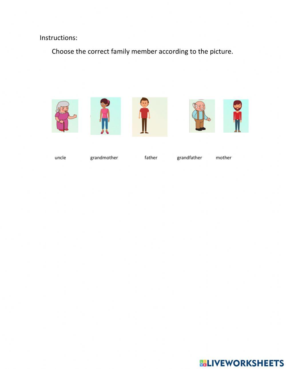 1860512 | Family Members | paulina3101 | LiveWorksheets