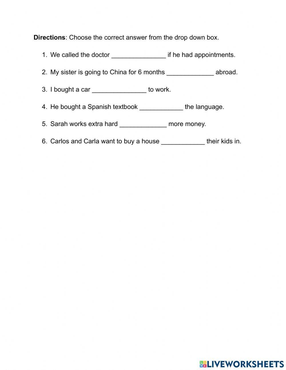 1860690 | Infinitives To Express Purpose | F Samuel