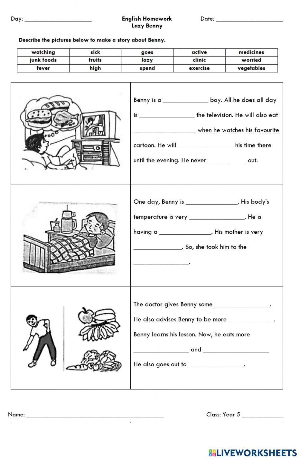 1906992 | Lazy Benny | osccarthecow1 | LiveWorksheets
