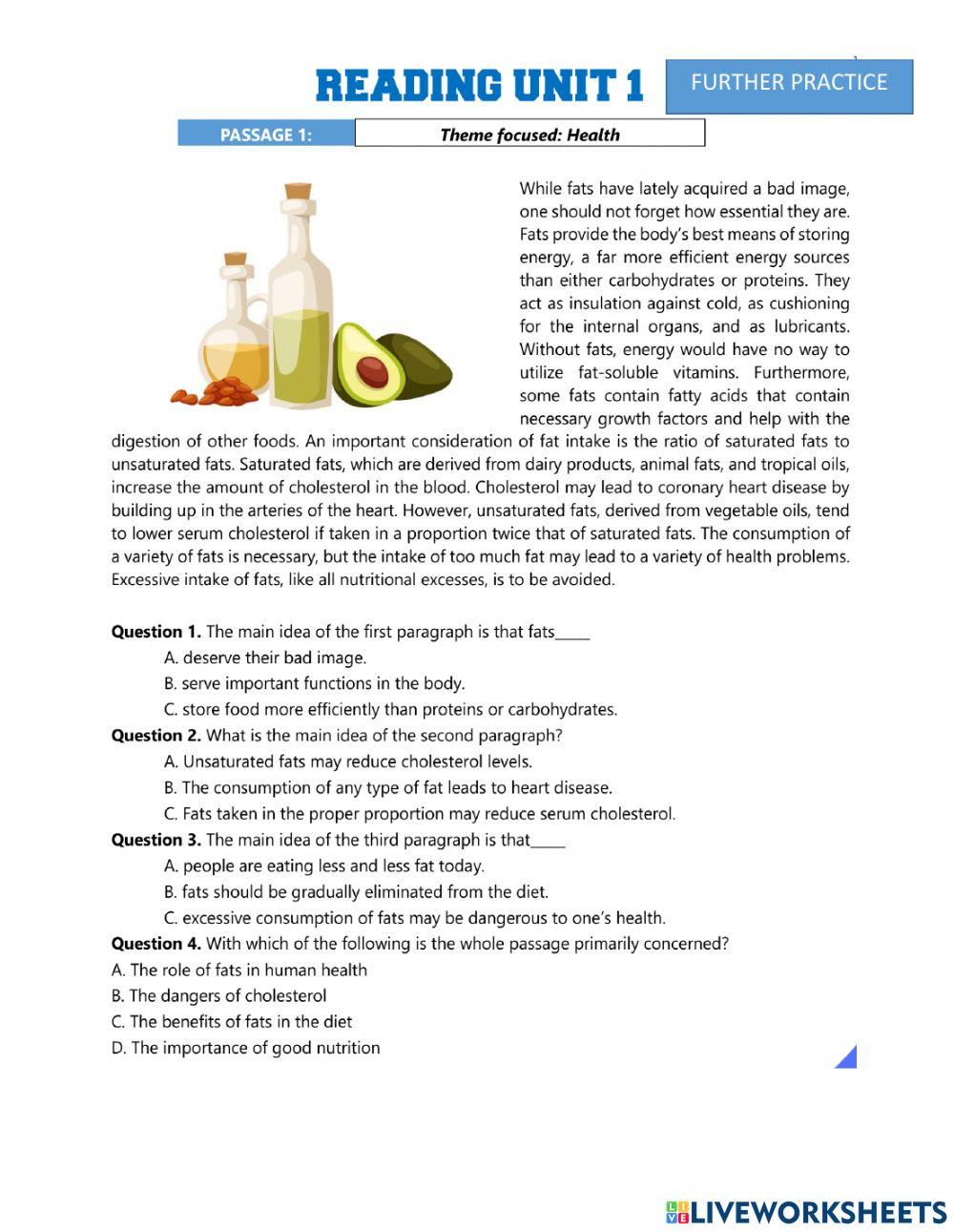 CLC2- Unit 1- Further Practice worksheet | Live Worksheets