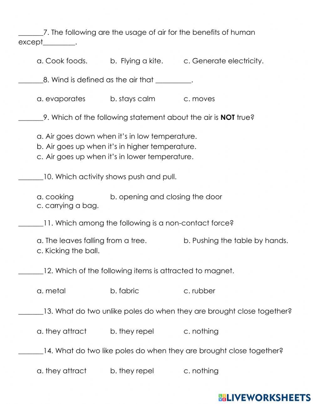 Final Exam - g3 Science online exercise for | Live Worksheets