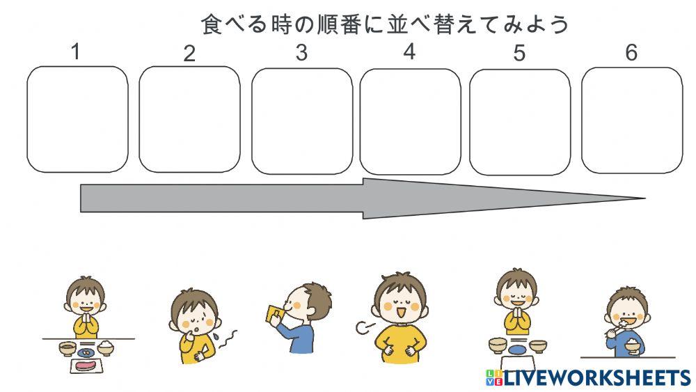 Order of eating worksheet | Live Worksheets