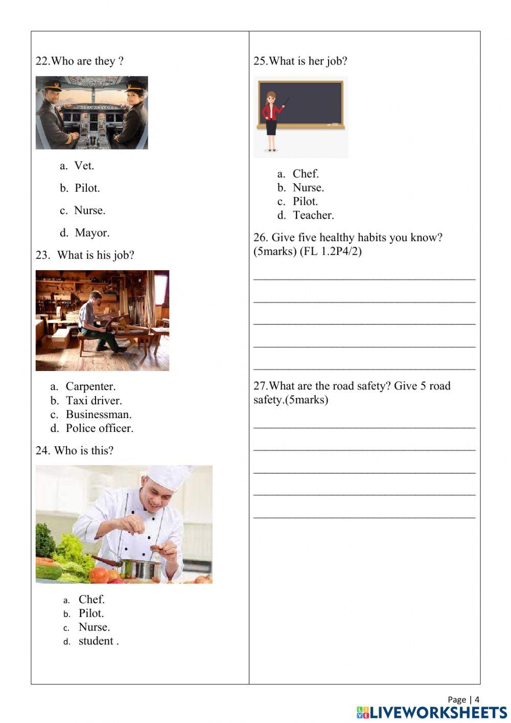 English communication p4 online exercise for | Live Worksheets