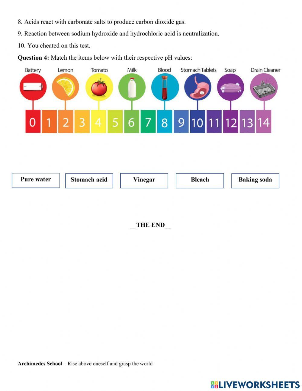 Midterm test - Semester 2 - Chemisrtry 8 worksheet | Live Worksheets
